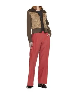 Andersson Bell Fur Combo Knit Cardigan