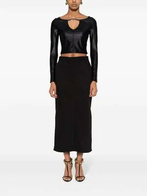 Versace Cut-out Detailed Jersey Cropped Top
