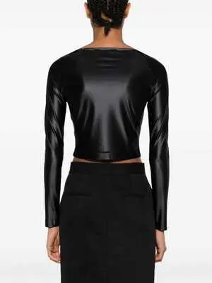 Versace Cut-out Detailed Jersey Cropped Top