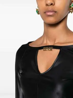 Versace Cut-out Detailed Jersey Cropped Top