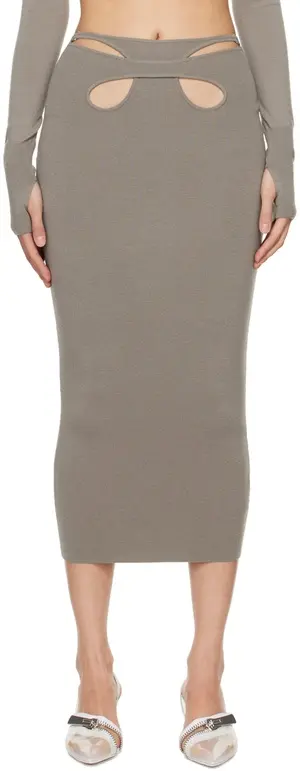 DION LEE Mobius Loop Midi Skirt - Gray