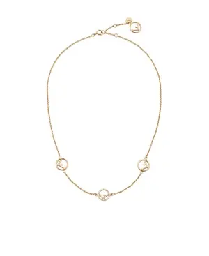 Fendi F Is Embellished Necklace - Golden