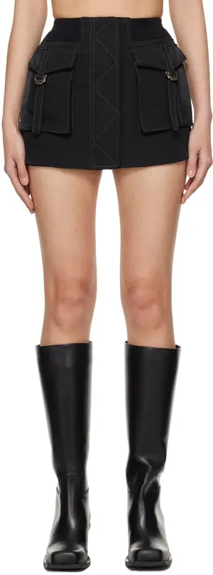 DION LEE Aviator-pocket Miniskirt - Black