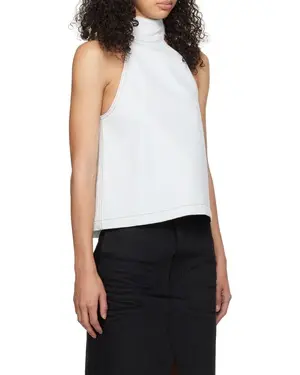 We11Done Sleeveless High Neck Vest With Contrast Stitching