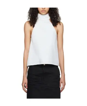 We11Done Sleeveless High Neck Vest With Contrast Stitching