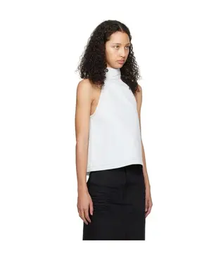 We11Done Sleeveless High Neck Vest With Contrast Stitching