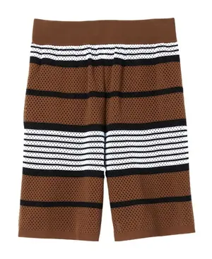 Burberry Striped Sports Nylon Mesh Knee-length Shorts - Brown