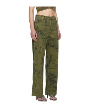 Blumarine All-over Graphic Printed Wide Leg Trousers