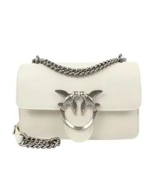 Pinko Love One Chain-linked Mini Shoulder Bag - White