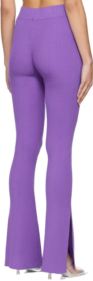 REMAIN BIRGER Rib Knitted Casual Pants - Purple