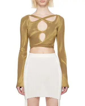 DION LEE Cut-out Detail Long-sleeve Top