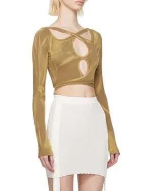 DION LEE Cut-out Detail Long-sleeve Top