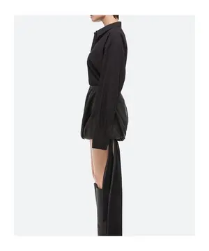 Helmut Lang Bubble Leather Miniskirt With Belted Detail