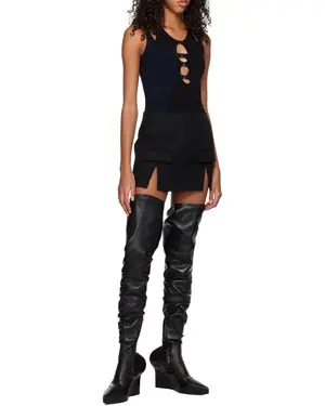 DION LEE Split-hem Mini Skirt