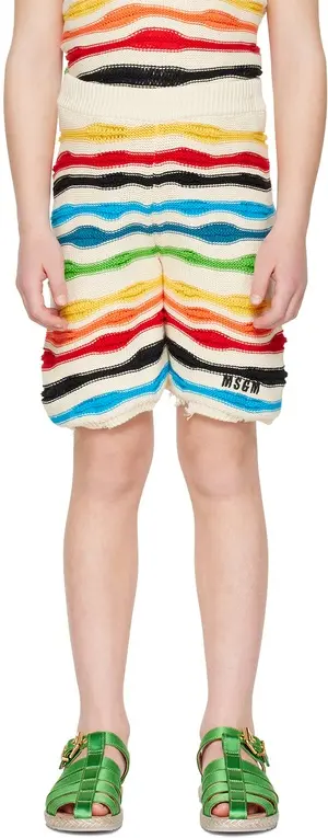 MSGM Striped Knit Shorts