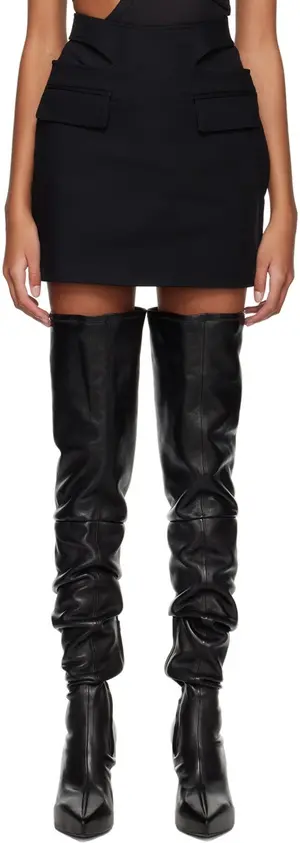 DION LEE Y-front Buckle Mini Skirt - Black