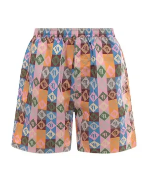 Nanushka Logo Print Swim Shorts - Multicolor