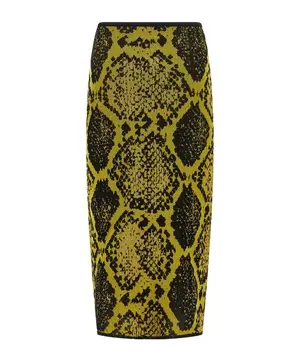 Attico Python Jacquard Sheath Skirt