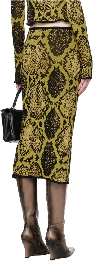 Attico Python Jacquard Sheath Skirt