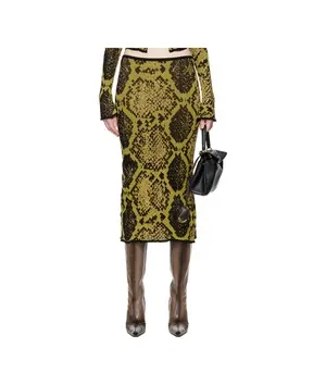 Attico Python Jacquard Sheath Skirt