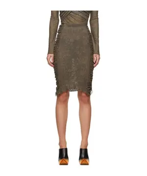 JADE CROPPER Ruched Midi Skirt