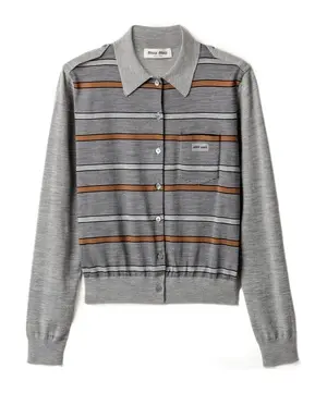 Miu Miu Wool Cardigan - Grey