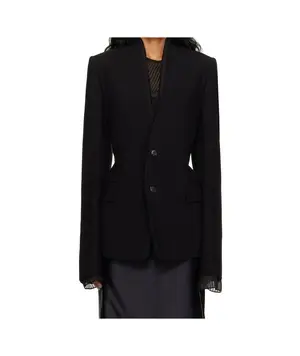 ANN DEMEULEMEESTER Sady Collarless Fitted Blazer