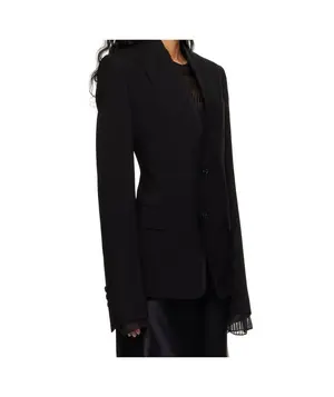 ANN DEMEULEMEESTER Sady Collarless Fitted Blazer