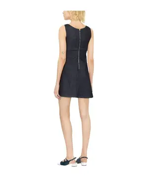 Emporio Armani Square-neck Sleeveless Denim Dress