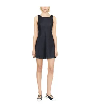 Emporio Armani Square-neck Sleeveless Denim Dress