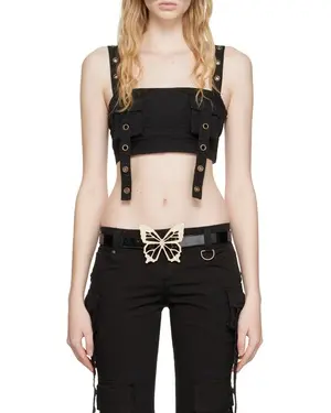 Blumarine Cargo-style Crop Top - Black