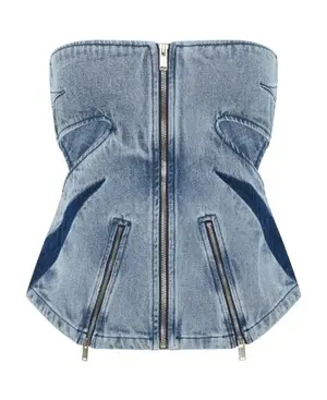 DION LEE Darted Denim Corset - Blue