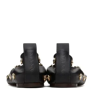 LANVIN Pointed Toe Ballet Flats With Rivet Detailing