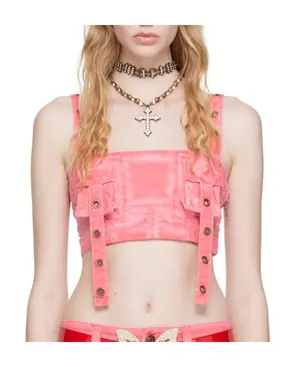 Blumarine Square Collar Short Sling Top