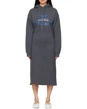 MAISON MARGIELA Mat Satine Brillant" Hooded Sweatshirt Dress