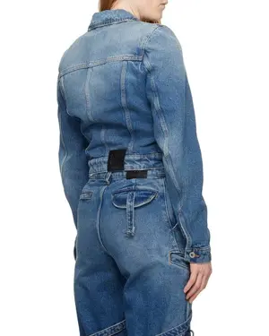 Off-White Denim Jacket With Ribbon And Logo Details