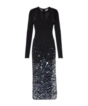 Carolina Herrera Sequined Gown - Black
