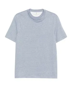Brunello Cucinelli Straight Hem Cotton T-shirt - Gray