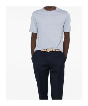 Brunello Cucinelli Straight Hem Cotton T-shirt - Gray