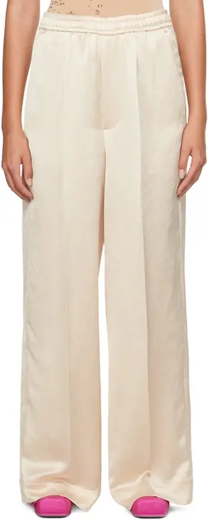 MAISON MARGIELA Pleated Straight Casual Pants - Nude