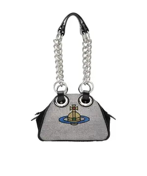 VIVIENNE WESTWOOD Double Chain Shoulder Bag - Gray
