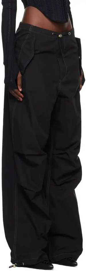 DION LEE Wide-leg Casual Pants - Black