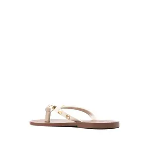 Valentino Garavani Rockstud Thong Sandals - Light Ivory
