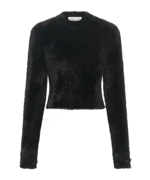MARINE SERRE Slim Fit Cropped Crewneck Sweater