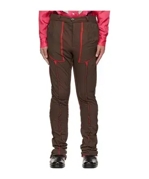 EDWARD CUMING Casual Pants With Belt Loops - Brown/red