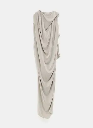 Rick Owens Draped Cowl Neck Asymmetrical Dress