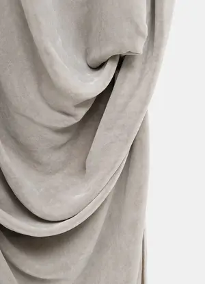 Rick Owens Draped Cowl Neck Asymmetrical Dress