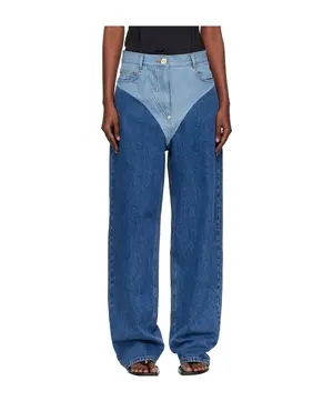 PUSHBUTTON Wide-leg Jeans With Belt Loops - Blue