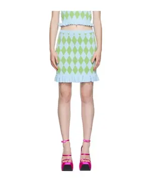 PUSHBUTTON Diamond Pattern Mini Skirt - Nude
