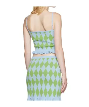 PUSHBUTTON Diamond Pattern Jacquard Vest